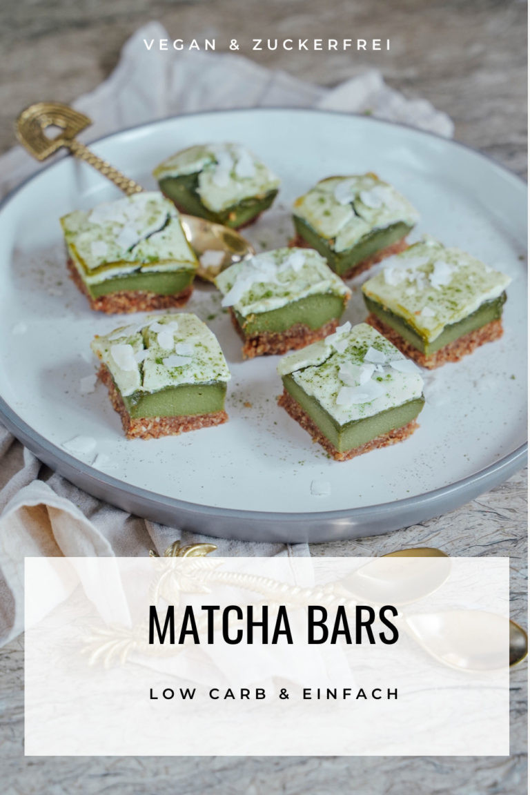 Matcha Bars - vegan und zuckerfrei - carinaberry.com